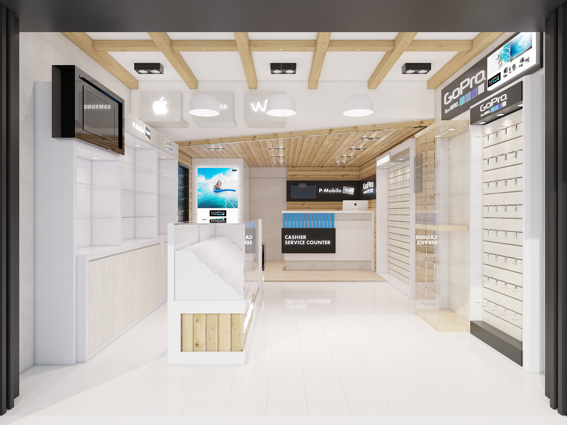 ออกแบบร้าน P-Mobile Plus - Furstudio-design