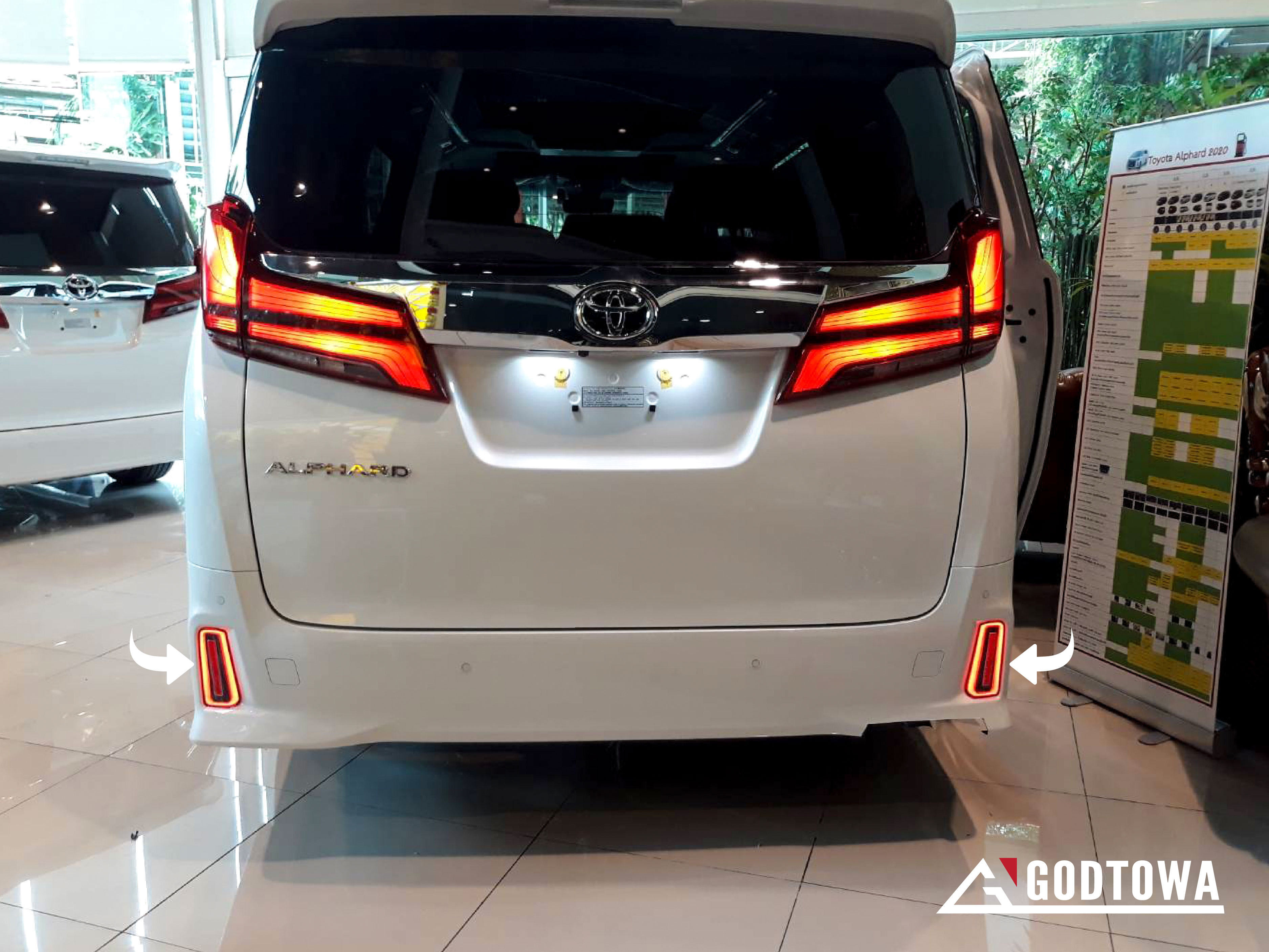 GODZILLA REAR BUMPER LED BAR ALPHARD VELLFIRE 30 2015-2021